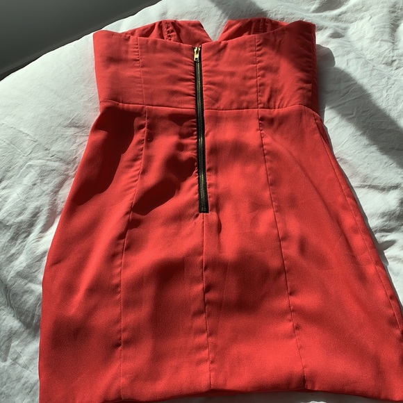 Dresses | Strapless Coral Mini Dress | Poshmark